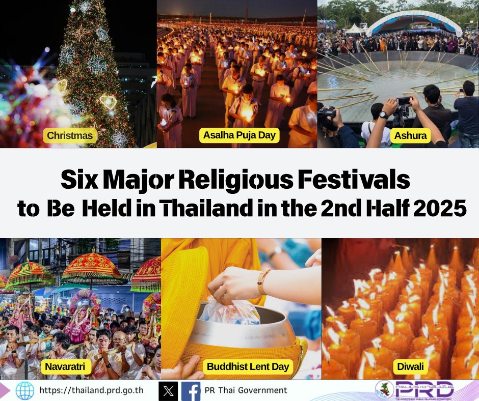 Six Major Religious Festivals to Be Held in Thailand in the 2nd Half 2025